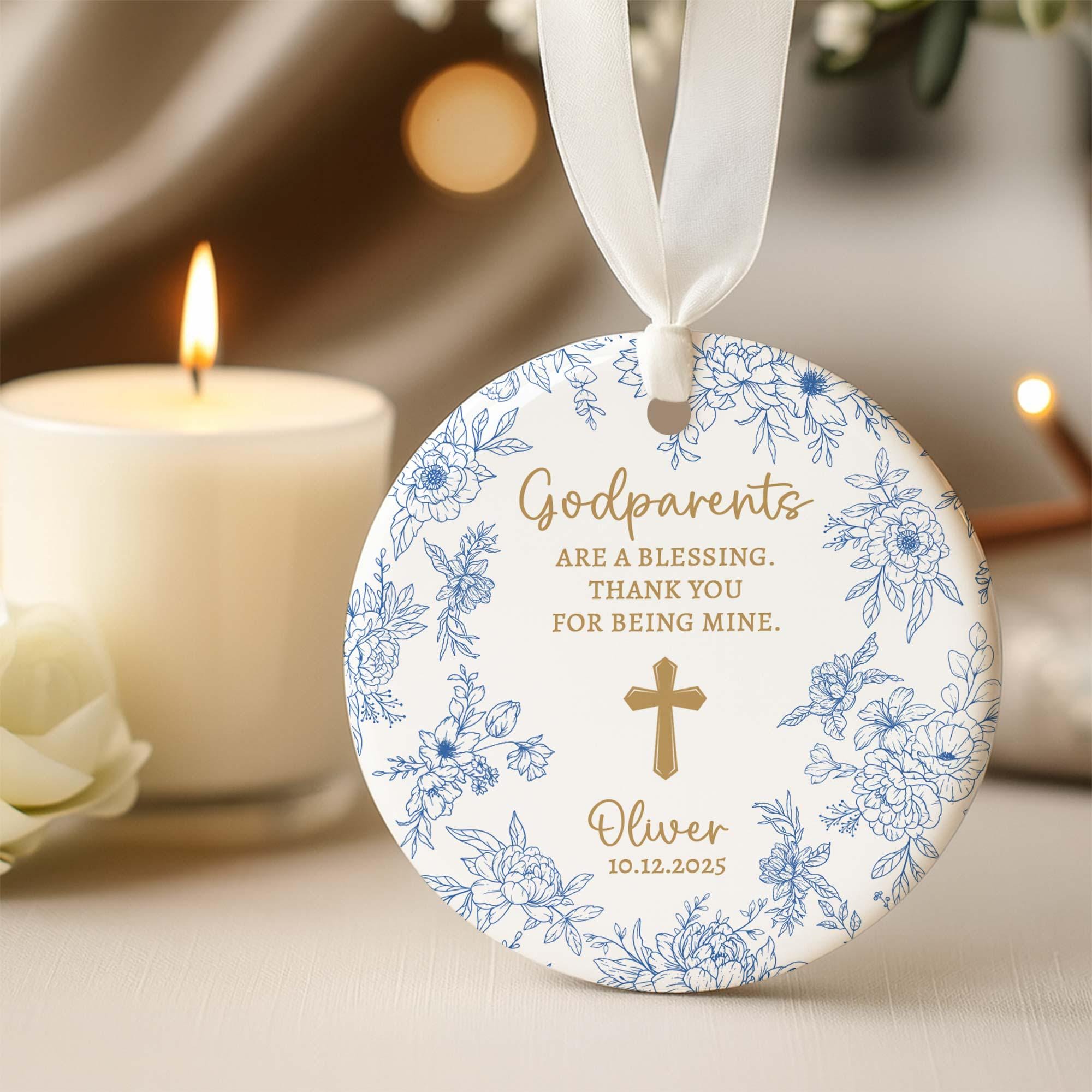 Personalized Godparents Ornament, Godparents Gift From Godchild ...
