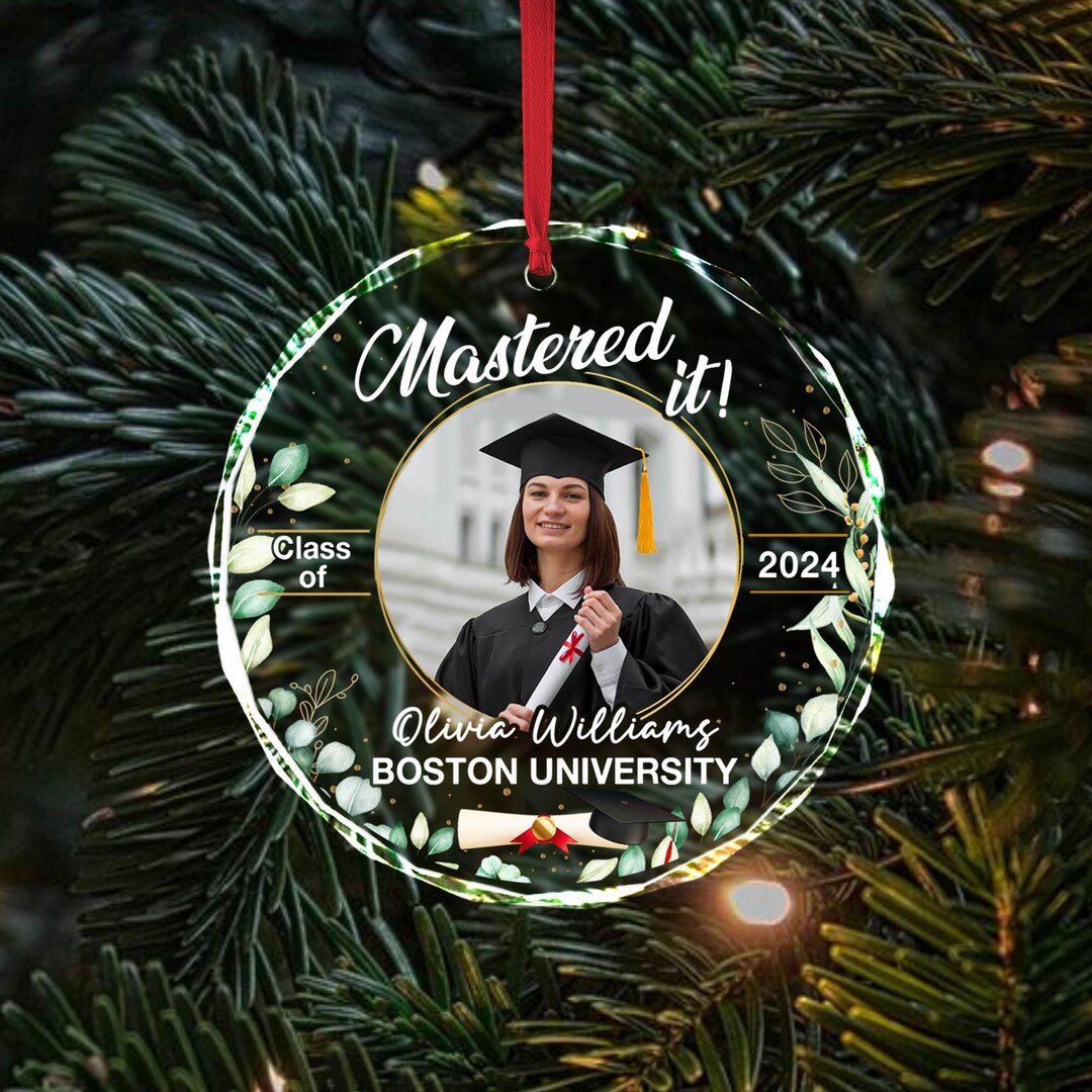 Personalized Masters Degree Ornament, Grad Student Ornament 2024 ...