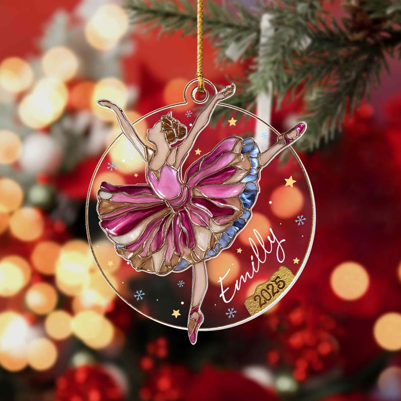 Custom Name Ballerina Ornament, Ballet Christmas Ornament, Dance ...
