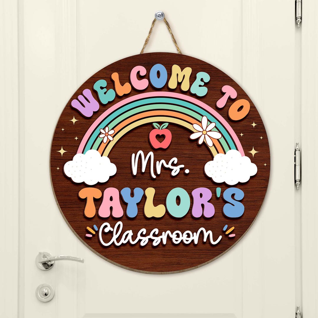 Personalized Teacher 3D Door Sign Classroom Door Hanger Teachers ...