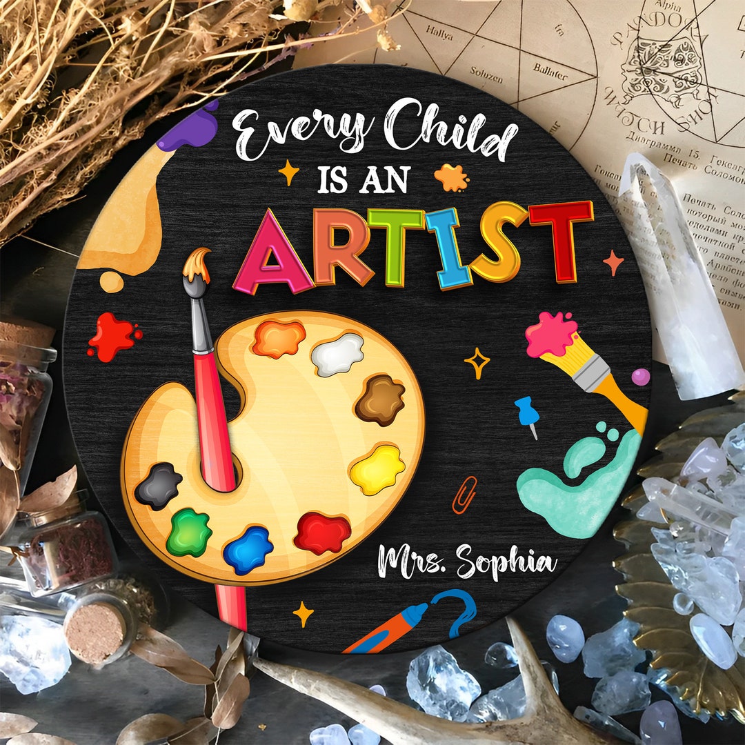 Personalized Art Teacher Sign, Art Teacher Door Sign, Teacher Door ...