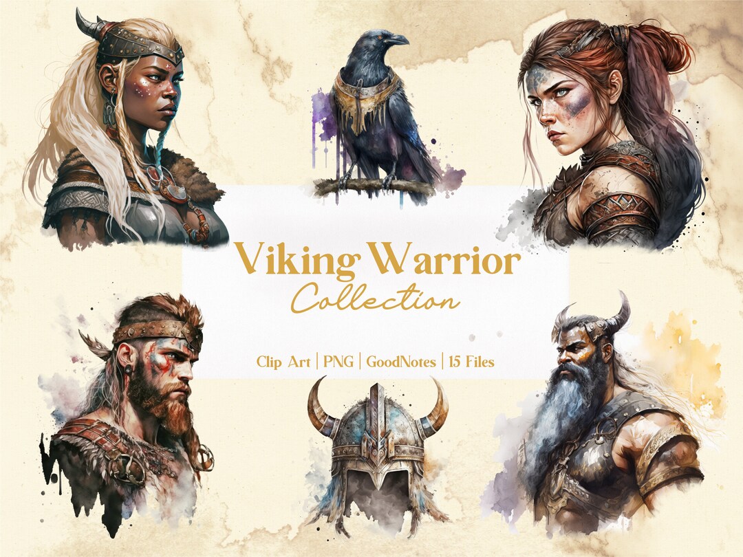 15 Pc Viking Warrior Clipart Collection, Commercial Use, Goodnotes ...