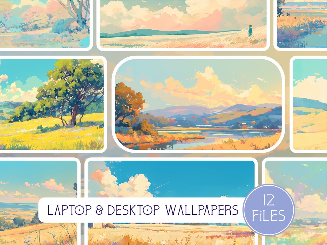 Lofi View Wallpaper Collection, 12 Digital Backgrounds, Commercial Use ...