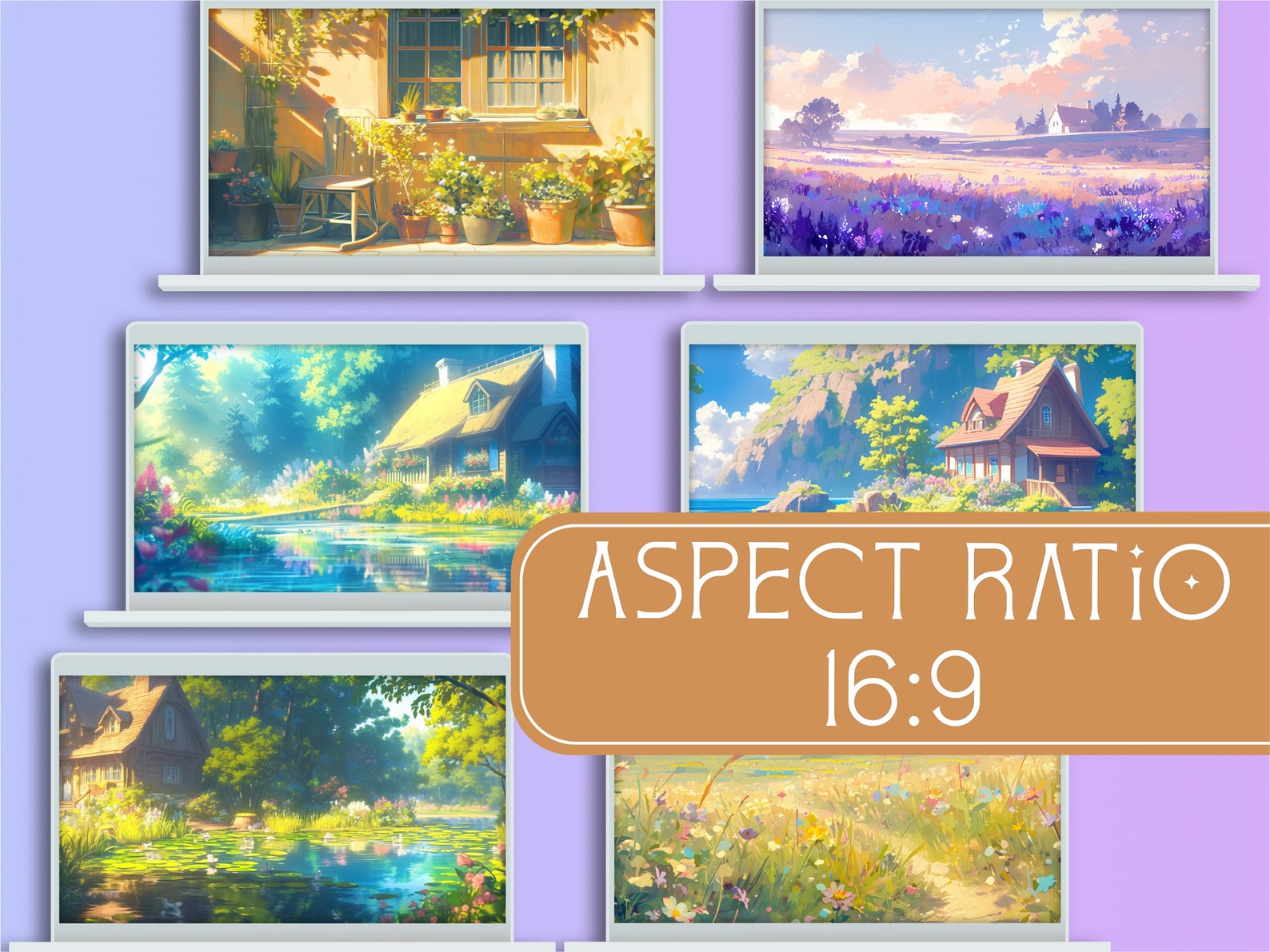 Quaint Dwellings Wallpaper Collection, 12 Digital Backgrounds ...