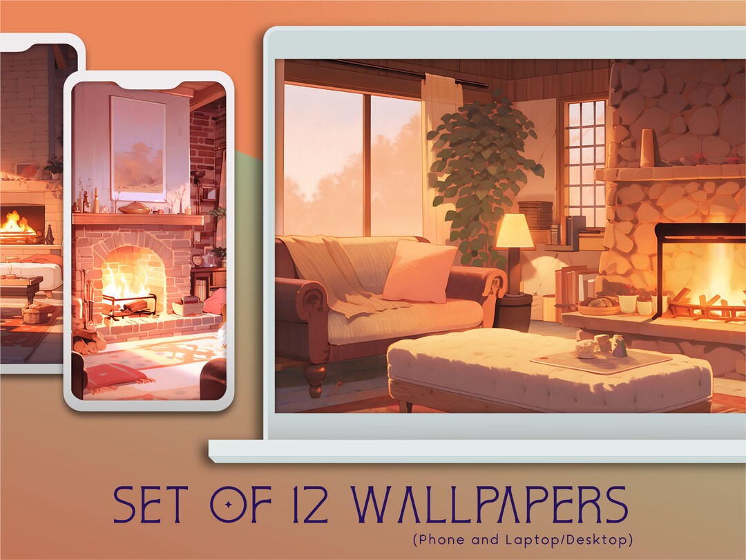 Comfy Quarters Wallpaper Collection, 12 Digital Backgrounds, Commercial ...