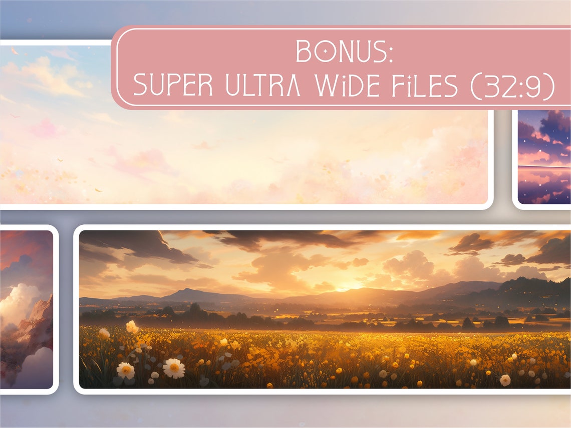 Pastel Dreamland Dual Screen Collection, 6 Sets, 6 Super Ultrawide ...