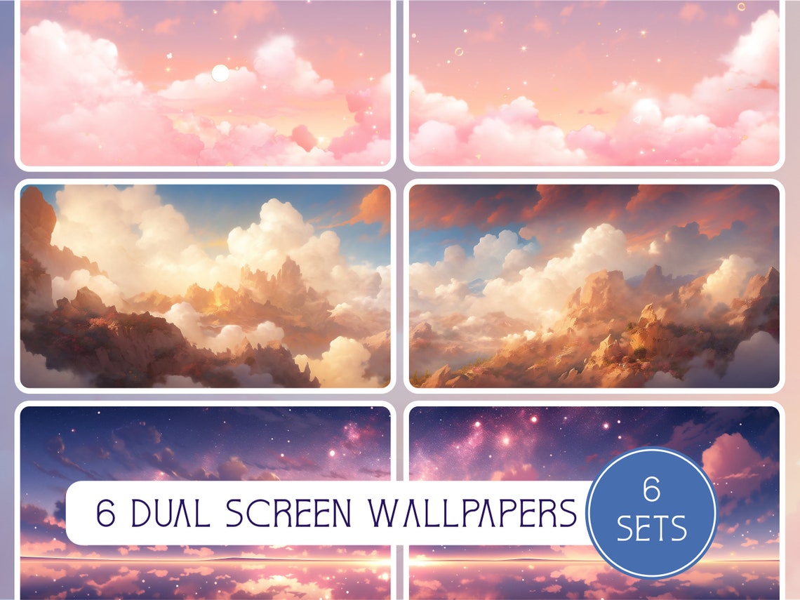 Pastel Dreamland Dual Screen Collection, 6 Sets, 6 Super Ultrawide ...