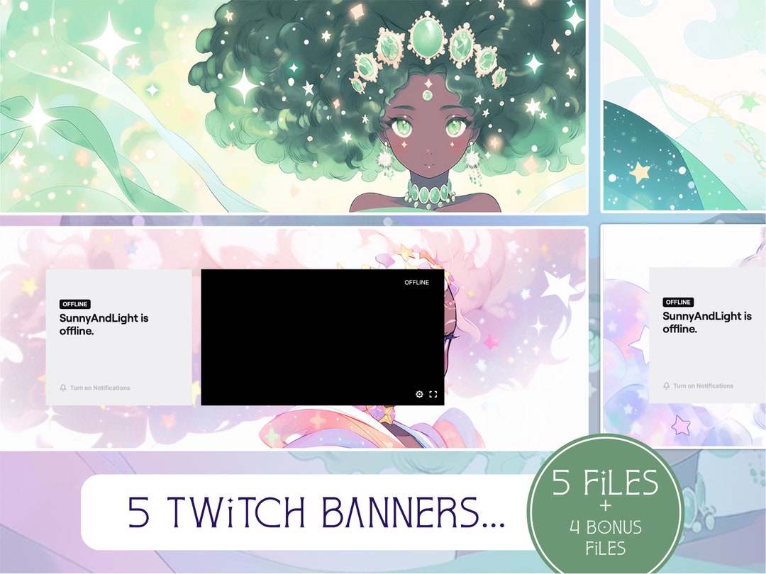 Cute Crown Twitch Banner Collection, 5 Banners, 4 Bonus Wallpapers ...