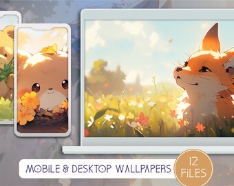 Cute Helpers Wallpaper Collection, 12 Digital Backgrounds, Commercial ...