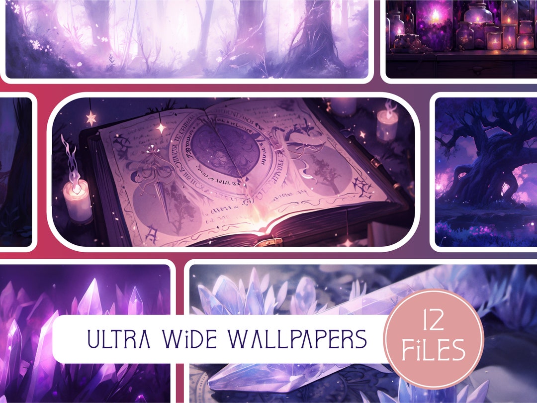 Enchanted Purple Wallpaper Collection, 12 Digital Backgrounds ...