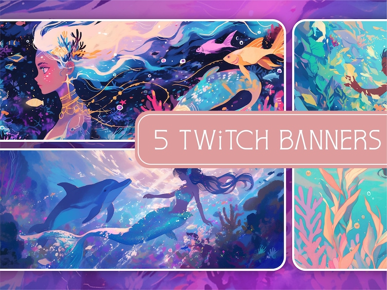 Siren Song Twitch Banner Collection, 5 Banners, 4 Bonus Wallpapers ...