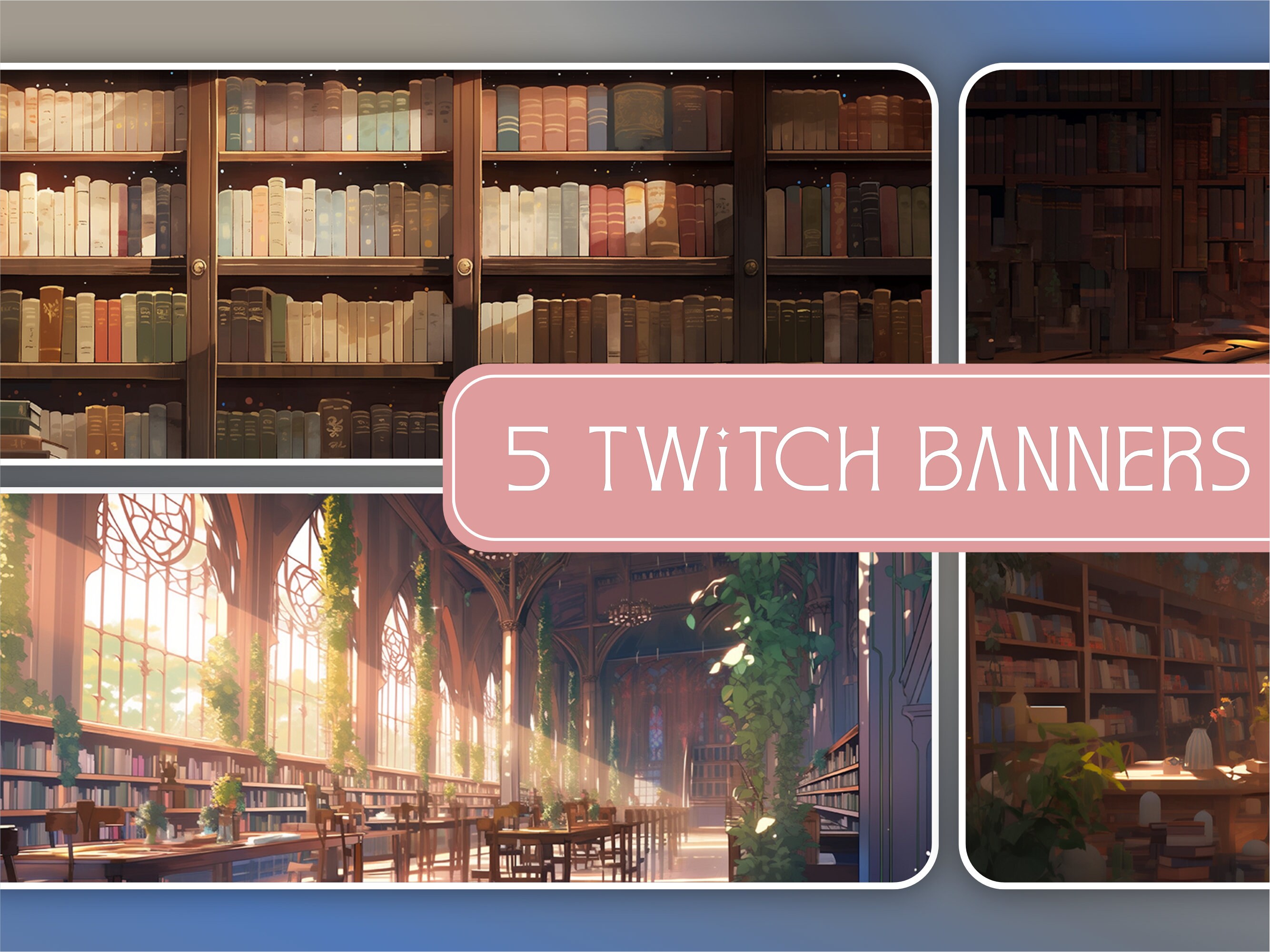 Happy Place Twitch Banner Collection, 5 Banners, 4 Bonus Wallpapers ...