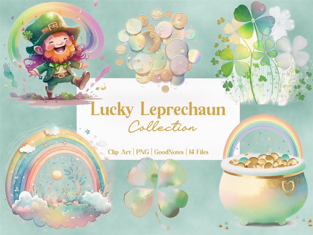 14 Pc Lucky Leprechaun Collection, Commercial Use, Goodnotes, Bonus ...