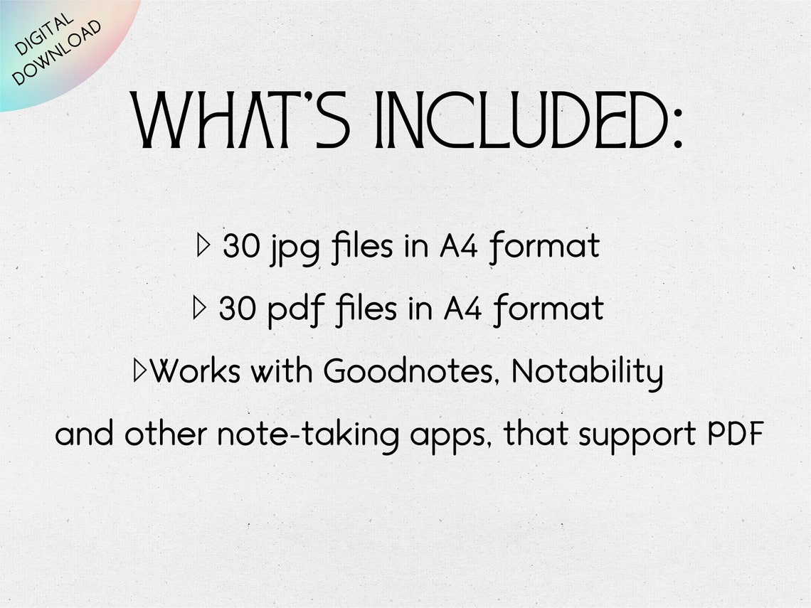 30 Minimalist Holo Digital Notebook Cover Collection, Goodnotes ...