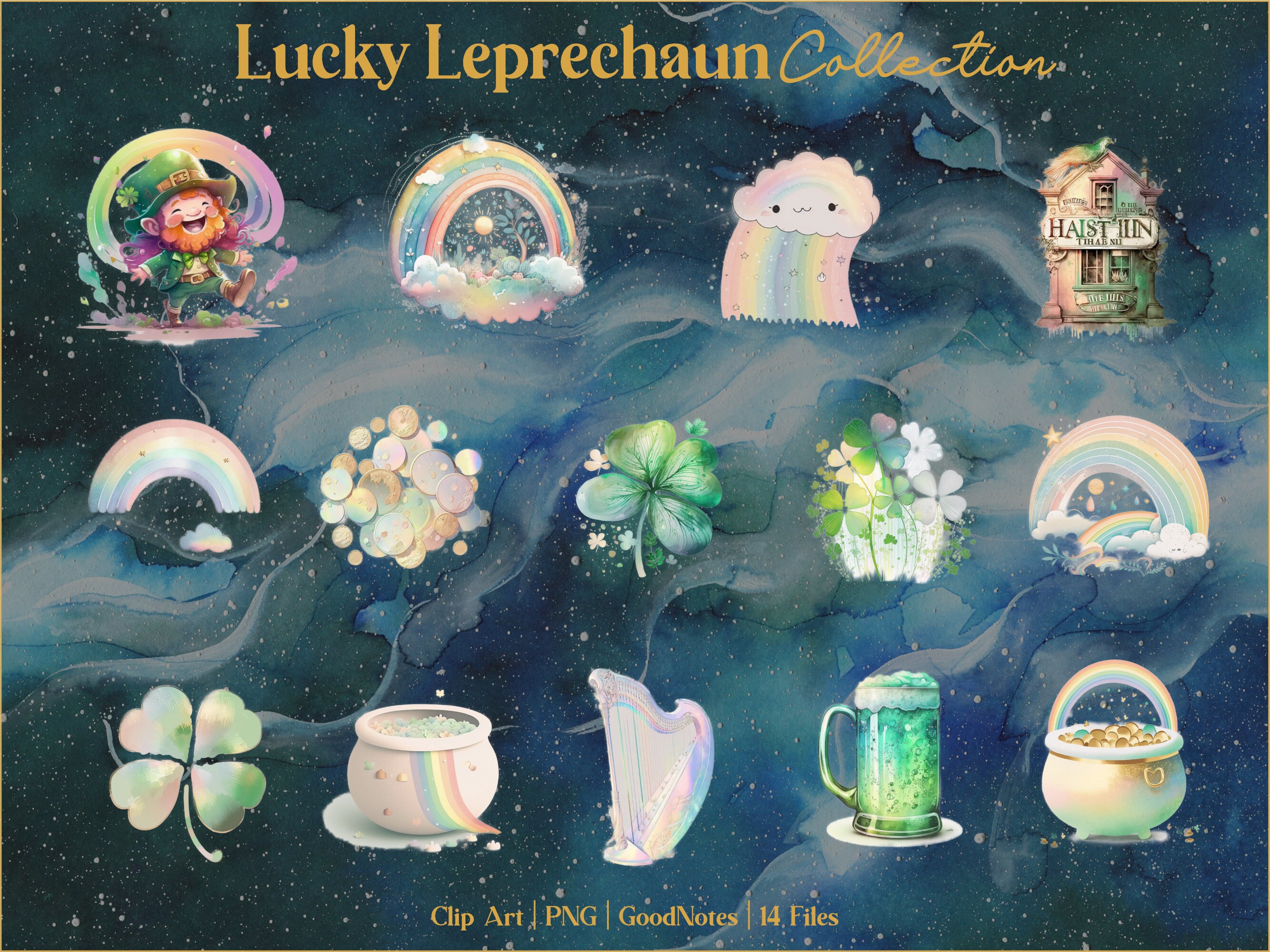14 Pc Lucky Leprechaun Collection, Commercial Use, Goodnotes, Bonus ...