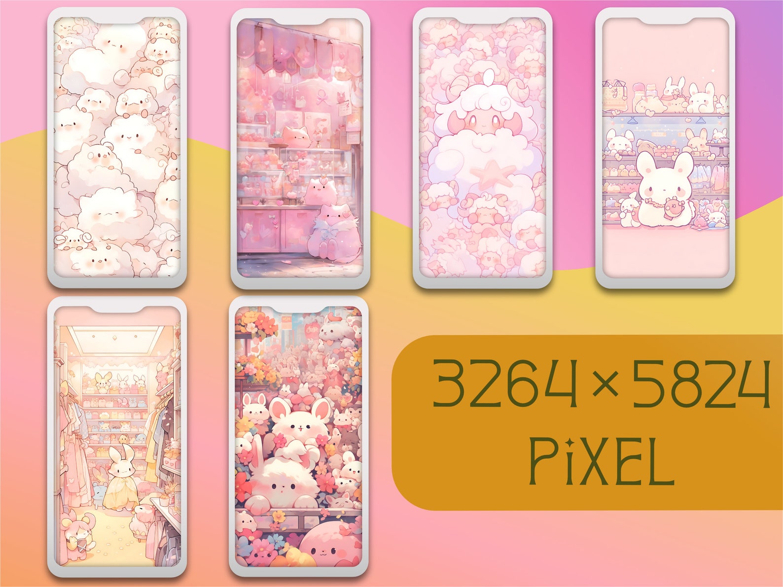 Cute Helpers Wallpaper Collection, 12 Digital Backgrounds, Commercial ...