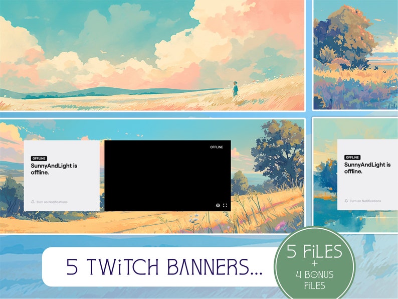 Lofi View Twitch Banner Collection, 5 Banners, 4 Bonus Wallpapers ...
