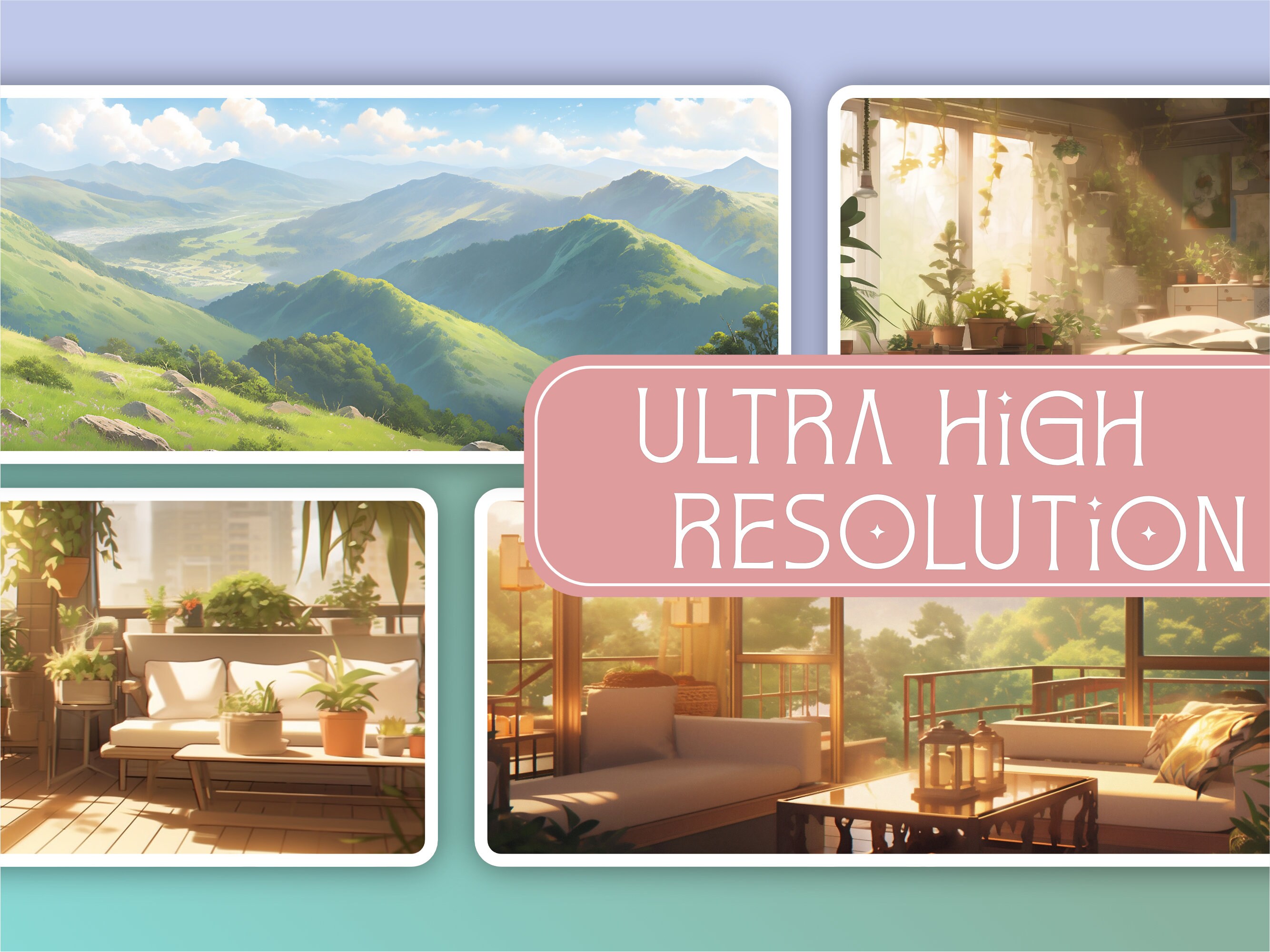 Nature Nook Wallpaper Collection, 12 Digital Backgrounds, Commercial ...