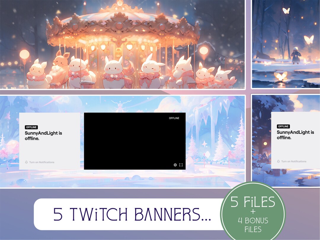 Cute Frostfluff Twitch Banner Collection, 5 Banners, 4 Bonus Wallpapers ...