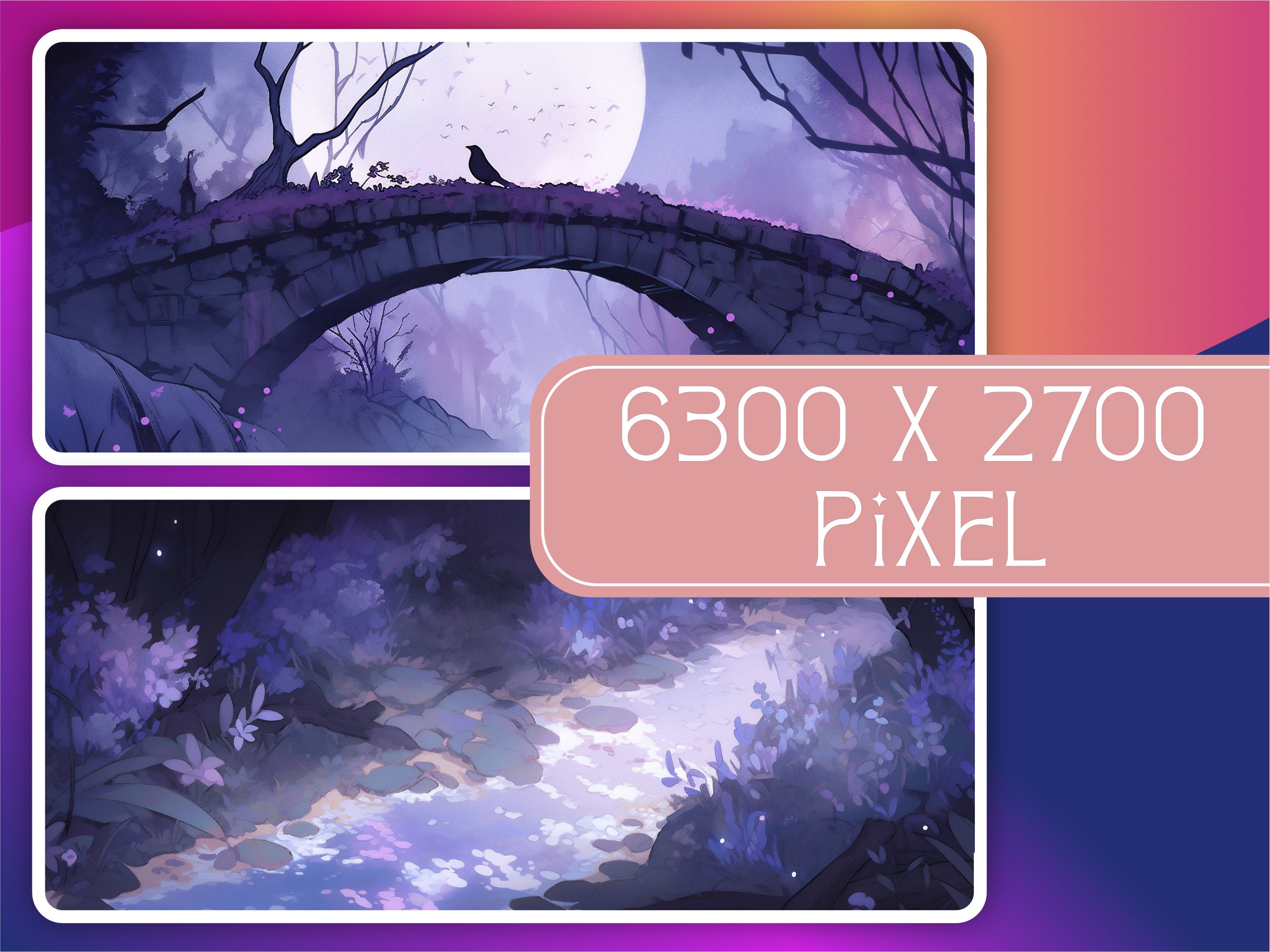 Witch Night Wallpaper Collection, 12 Digital Backgrounds, Commercial ...