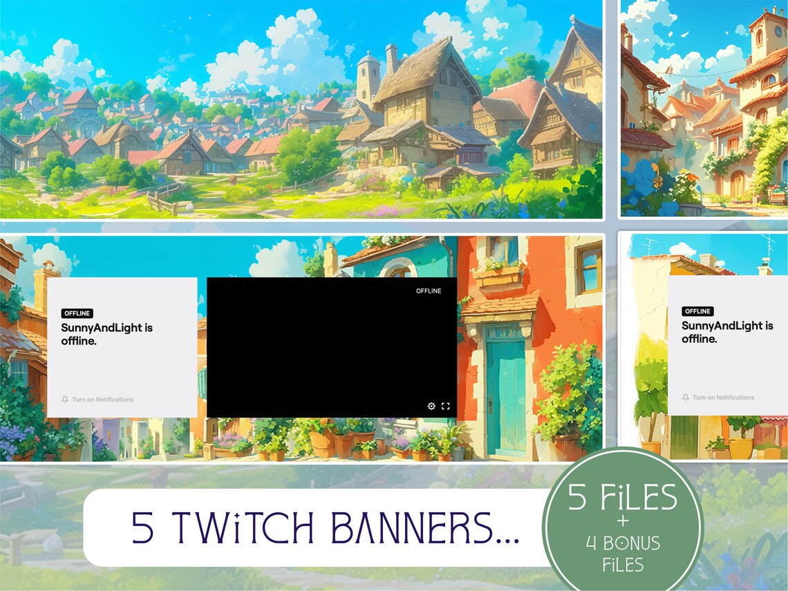 Old Town View Twitch Banner Collection, 5 Banners, 4 Bonus Wallpapers ...