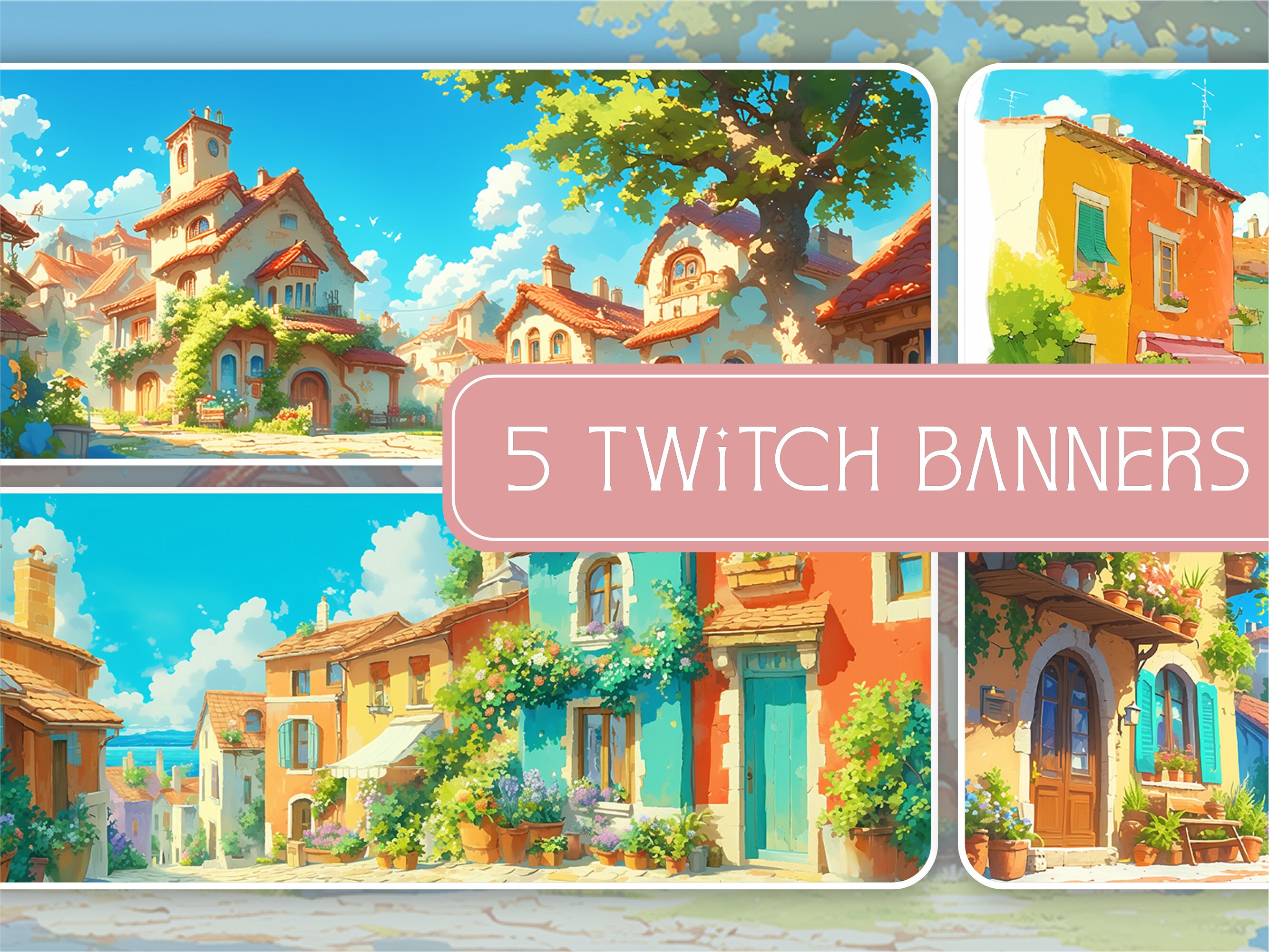 Old Town View Twitch Banner Collection, 5 Banners, 4 Bonus Wallpapers ...