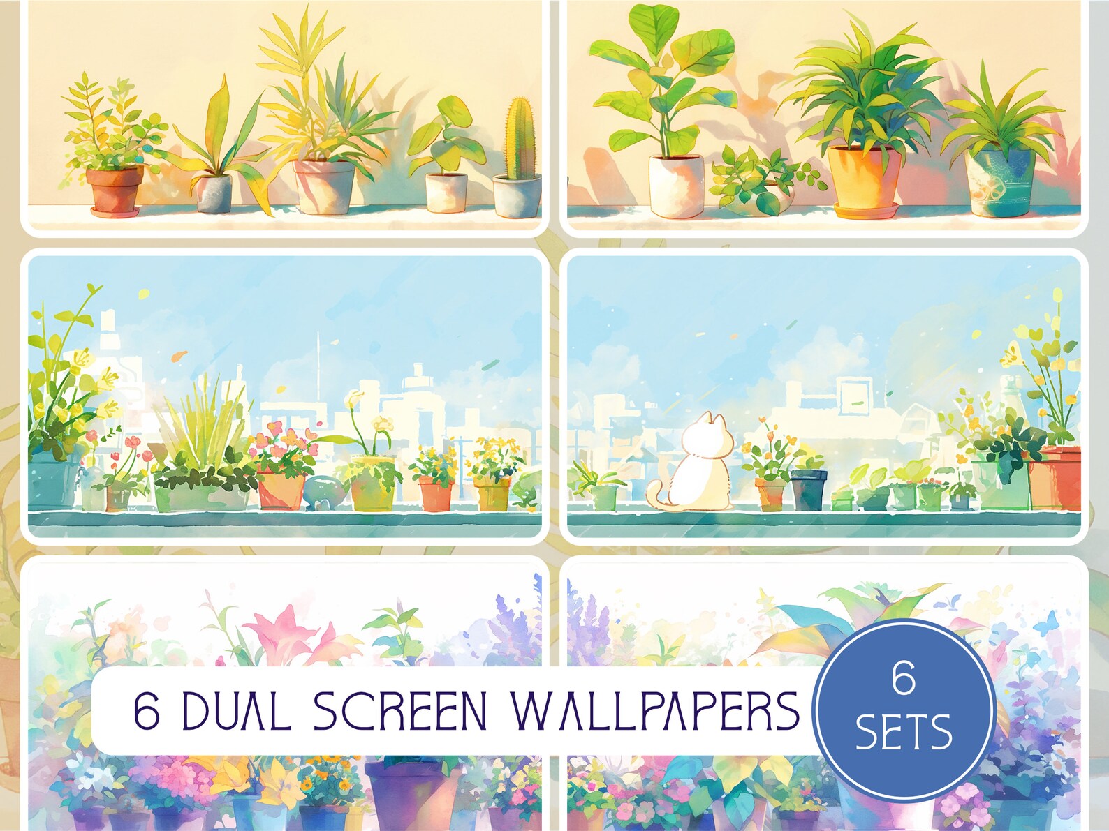 Home Oasis Dual Screen Collection, 6 Sets, 6 Super Ultrawide Wallpapers ...