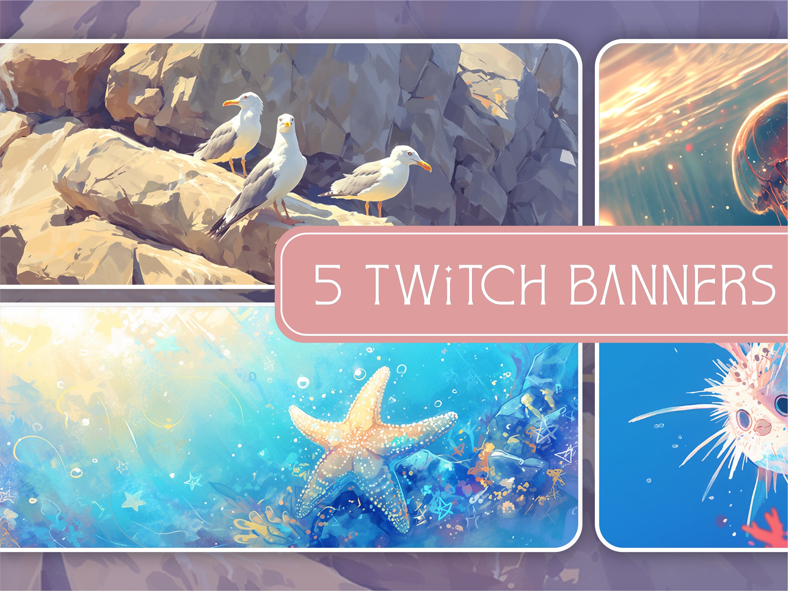 Deep Blue Twitch Banner Collection, 5 Banners, 4 Bonus Wallpapers ...