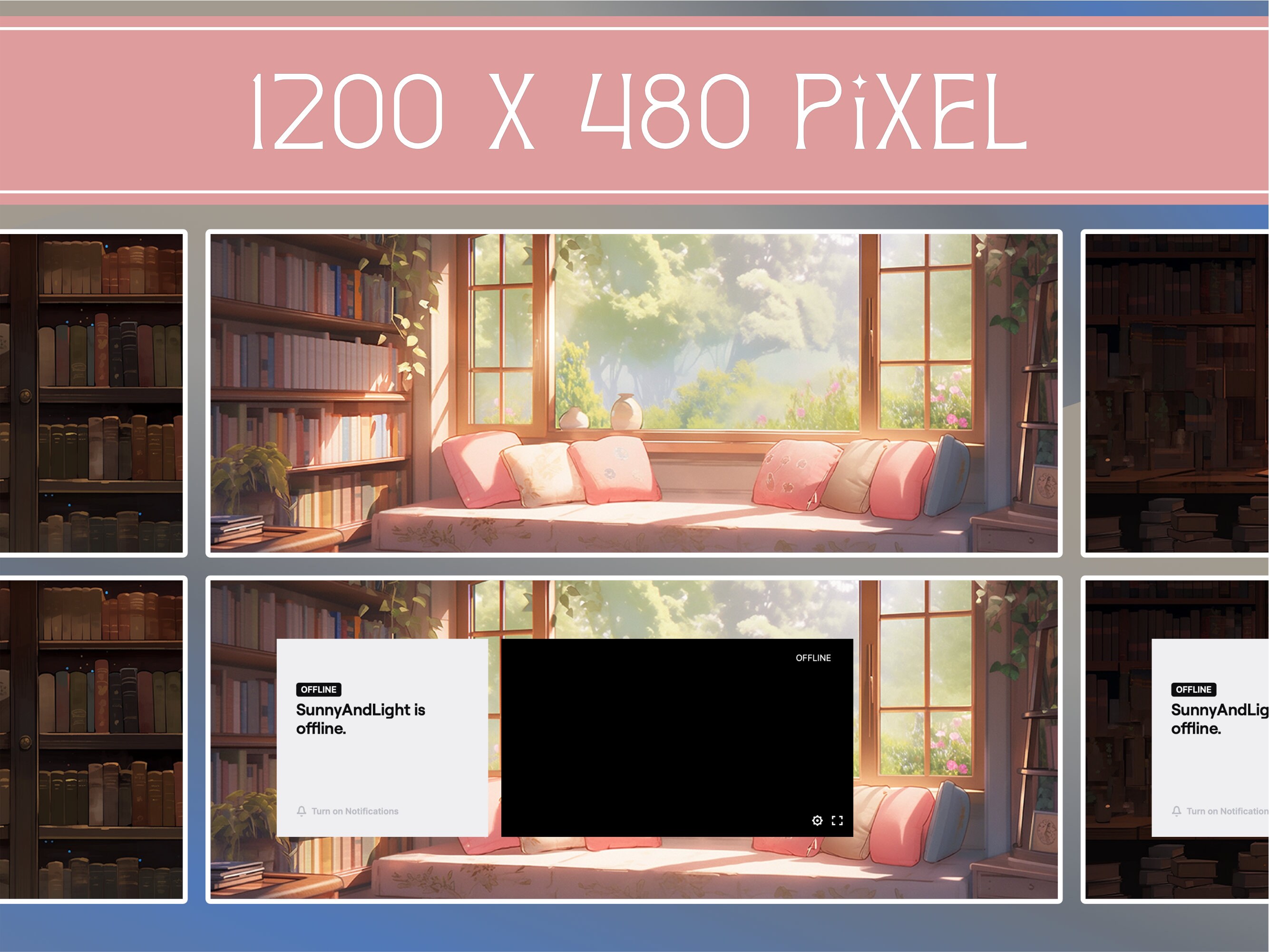 Happy Place Twitch Banner Collection, 5 Banners, 4 Bonus Wallpapers ...