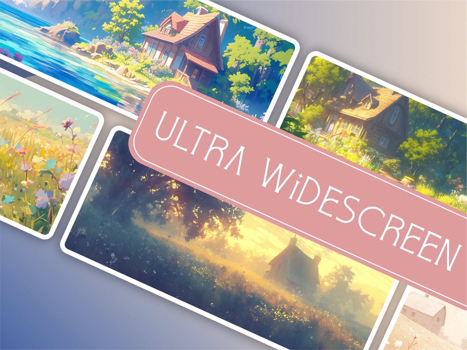 Quaint Dwellings Wallpaper Collection, 12 Digital Backgrounds ...