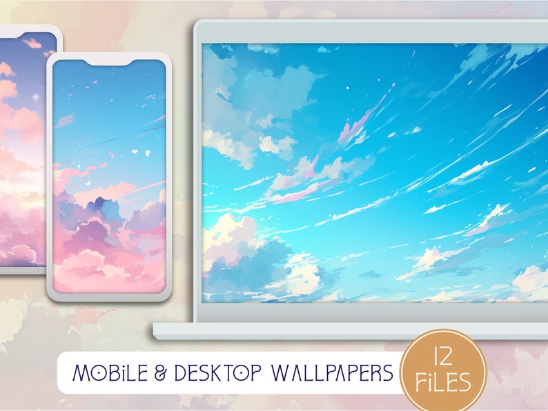 Spectacular Skies Wallpaper Collection, 12 Digital Backgrounds ...
