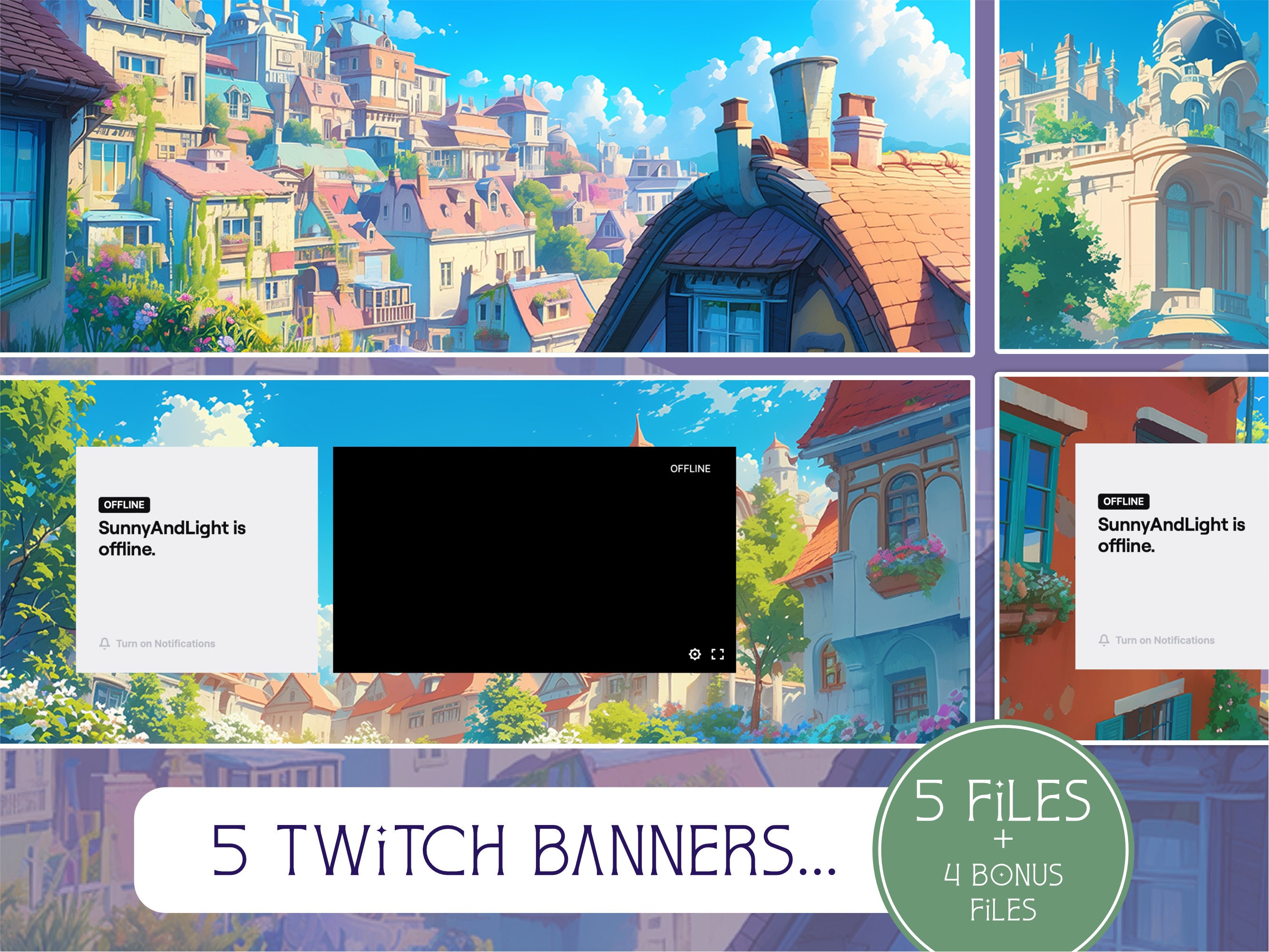 Historic Streets Twitch Banner Collection, 5 Banners, 4 Bonus ...