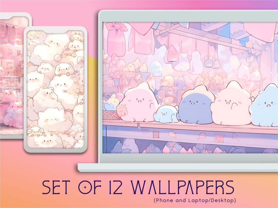 Cute Helpers Wallpaper Collection, 12 Digital Backgrounds, Commercial ...