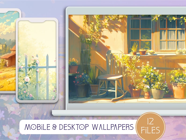 Quaint Dwellings Wallpaper Collection, 12 Digital Backgrounds ...