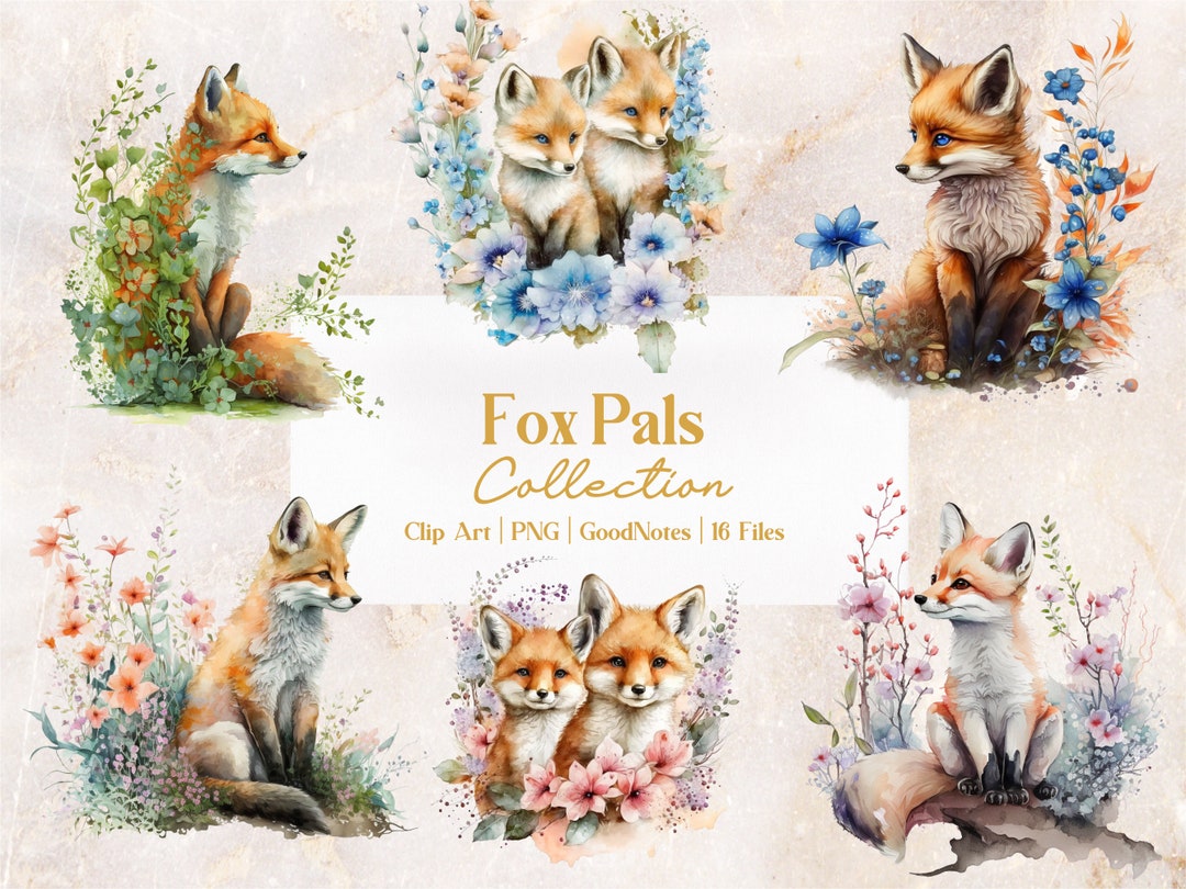 16 Pc Fox Pals Clipart Collection, Commercial Use, Goodnotes, Bonus ...