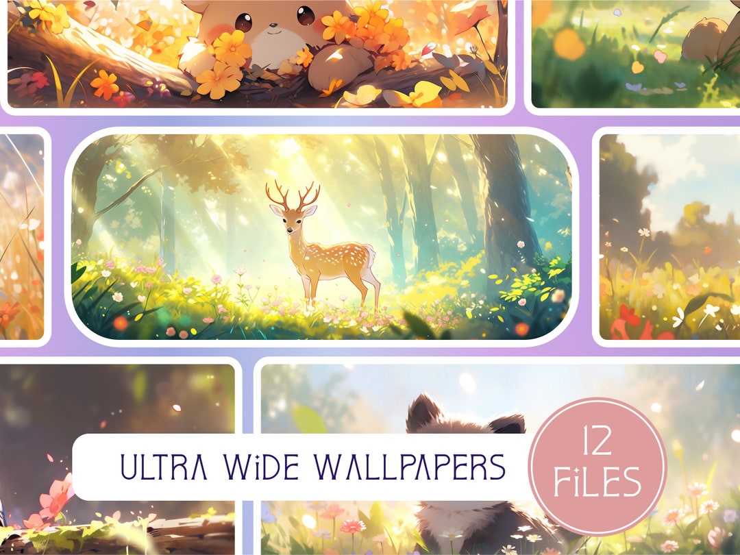 Forest Cuties Wallpaper Collection, 12 Digital Backgrounds, Commercial ...