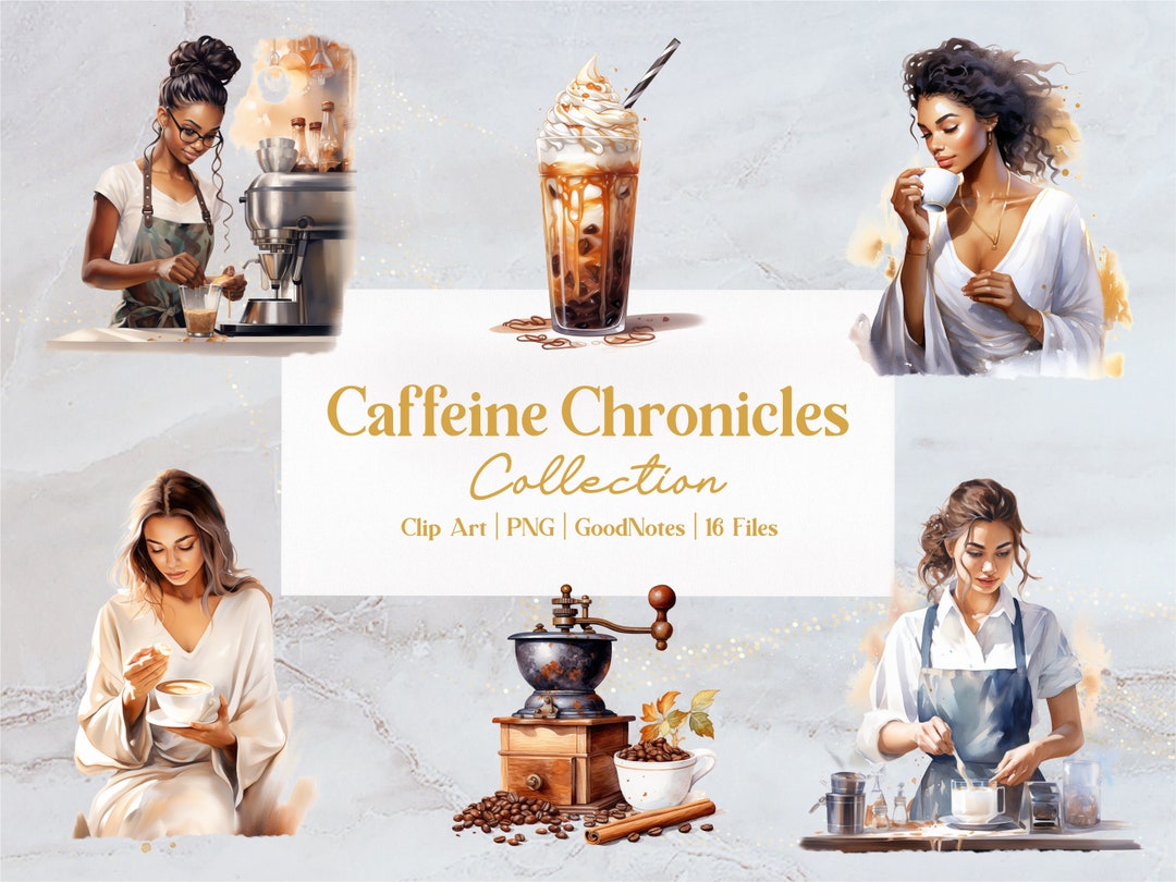 16 Pc Caffeine Chronicles Clipart Collection, Commercial Use, Goodnotes ...