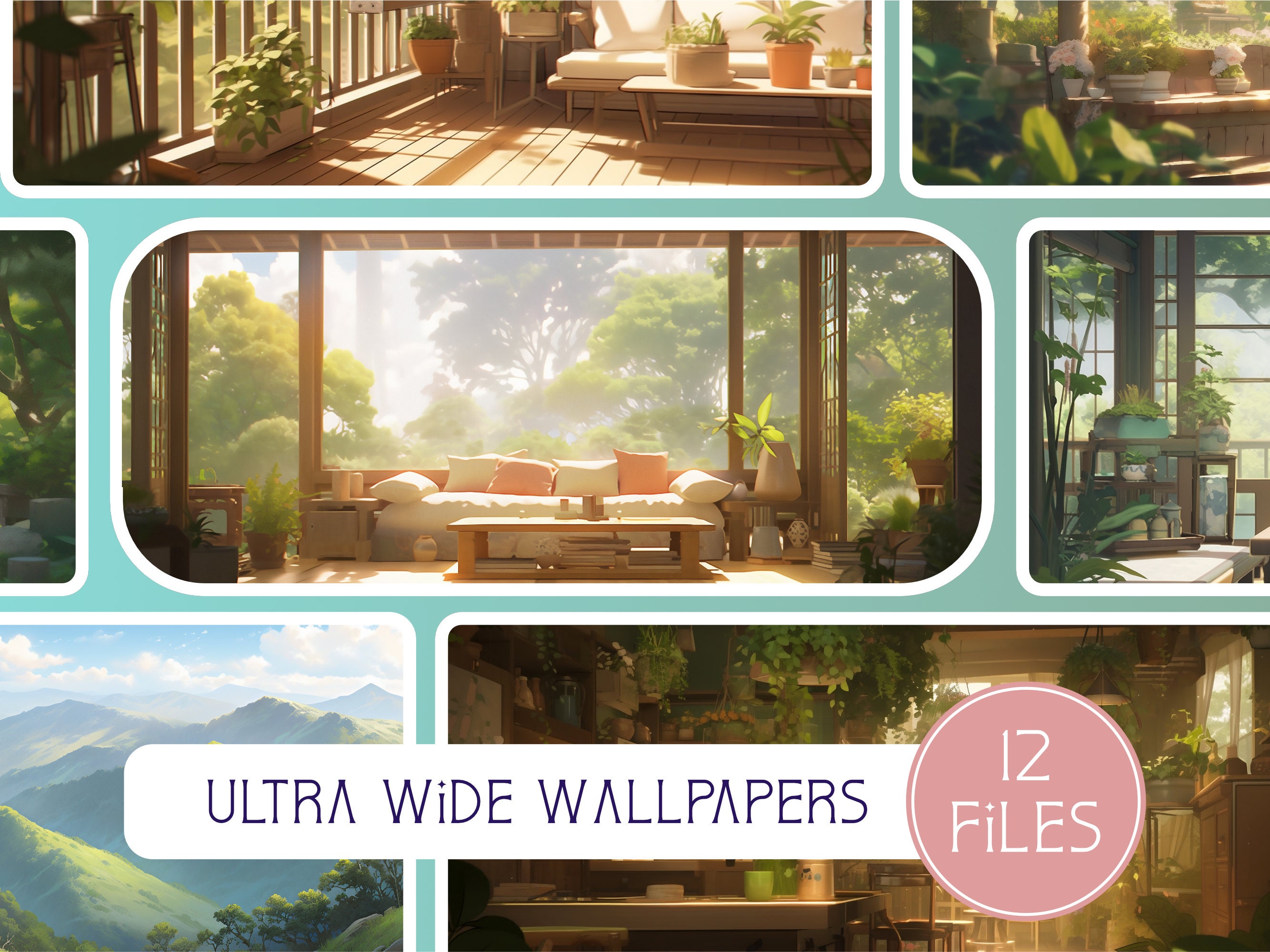 Nature Nook Wallpaper Collection, 12 Digital Backgrounds, Commercial ...