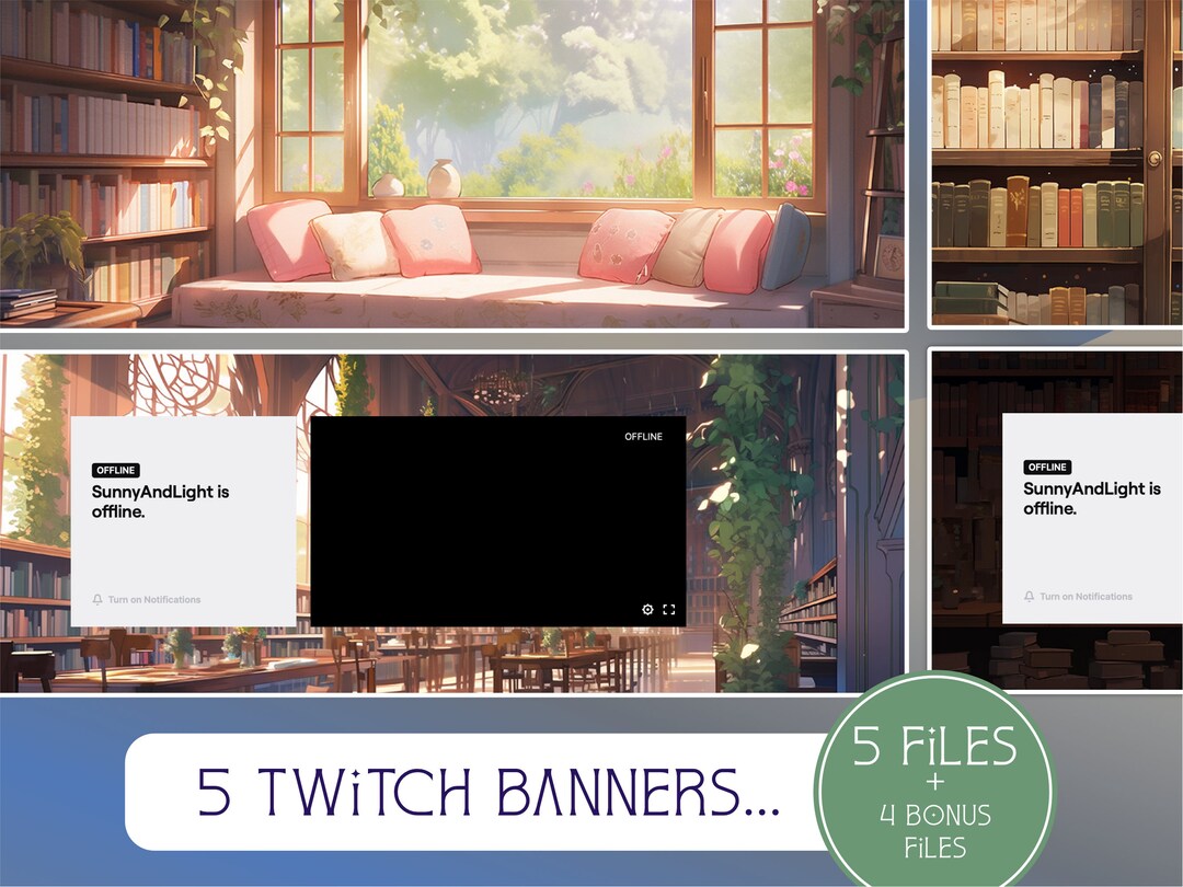 Happy Place Twitch Banner Collection, 5 Banners, 4 Bonus Wallpapers ...