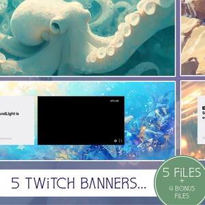 Deep Blue Twitch Banner Collection, 5 Banners, 4 Bonus Wallpapers ...