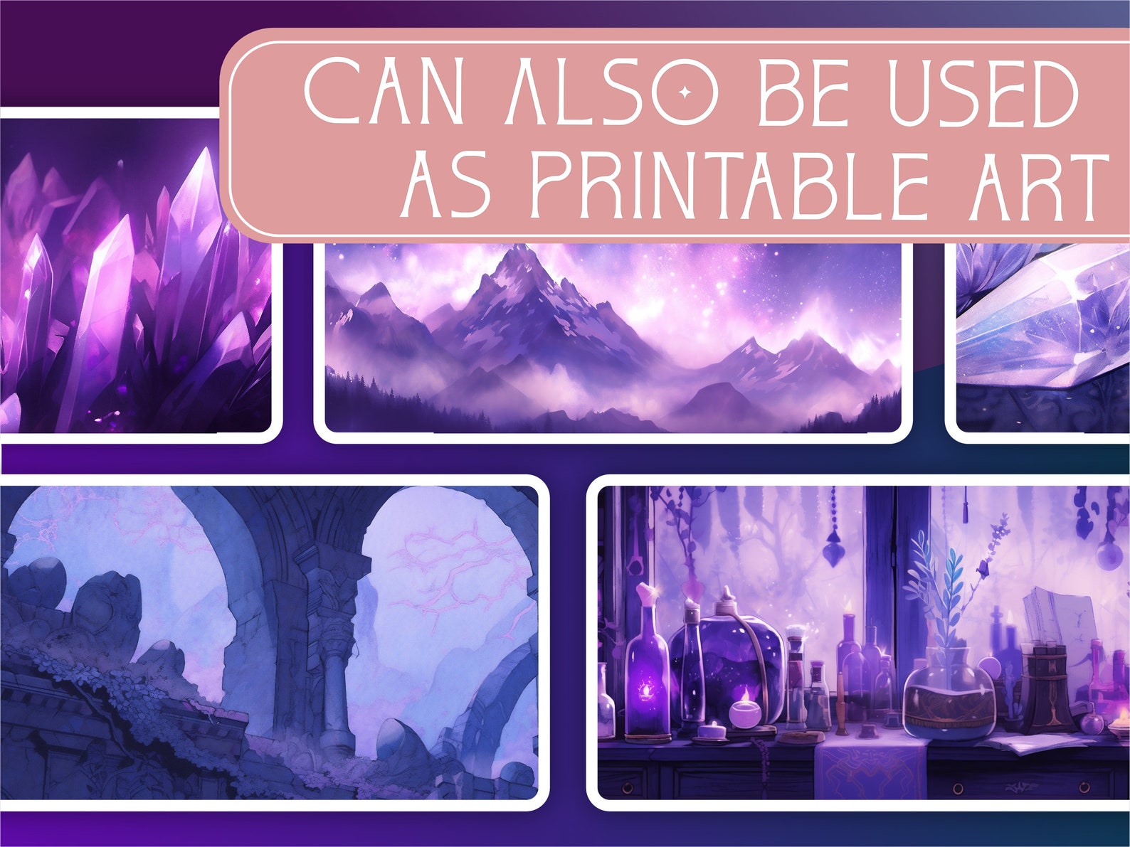 Enchanted Purple Wallpaper Collection, 12 Digital Backgrounds ...