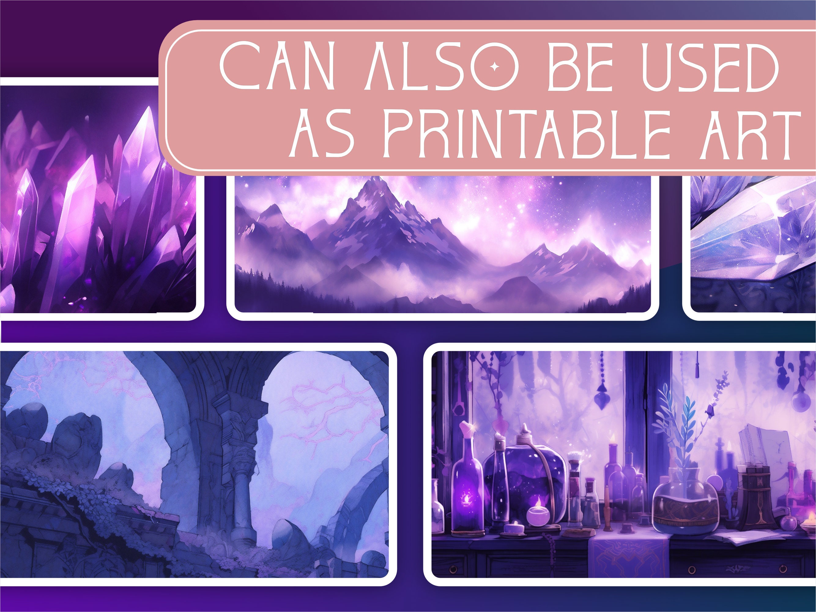 Enchanted Purple Wallpaper Collection, 12 Digital Backgrounds ...
