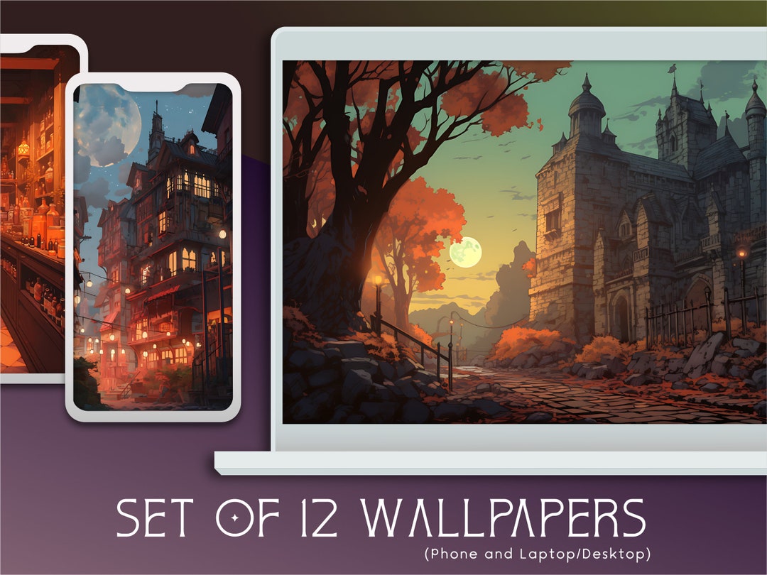 Spooky Season Wallpaper Collection 12 Digital Backgrounds - Etsy