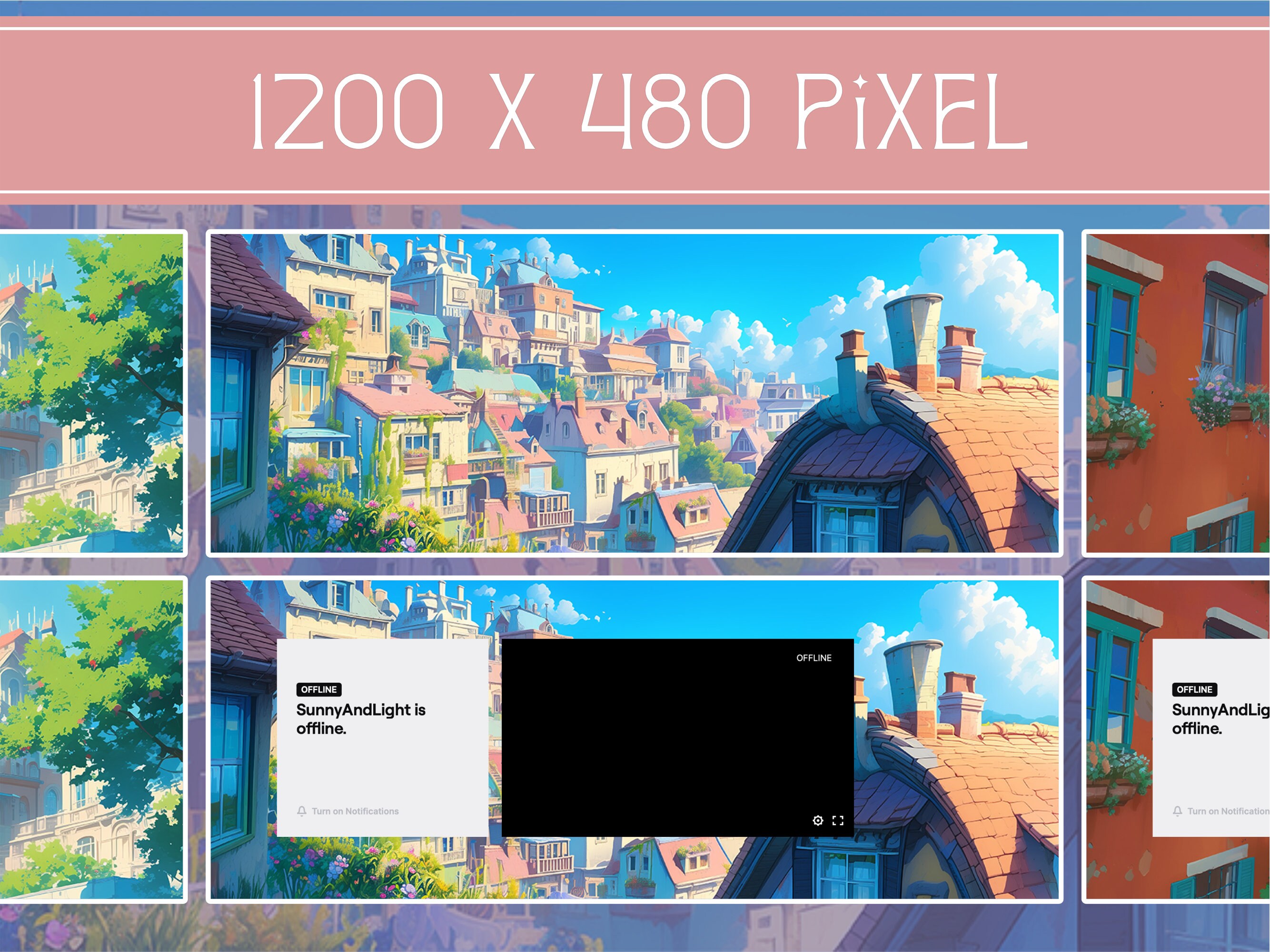 Historic Streets Twitch Banner Collection, 5 Banners, 4 Bonus ...