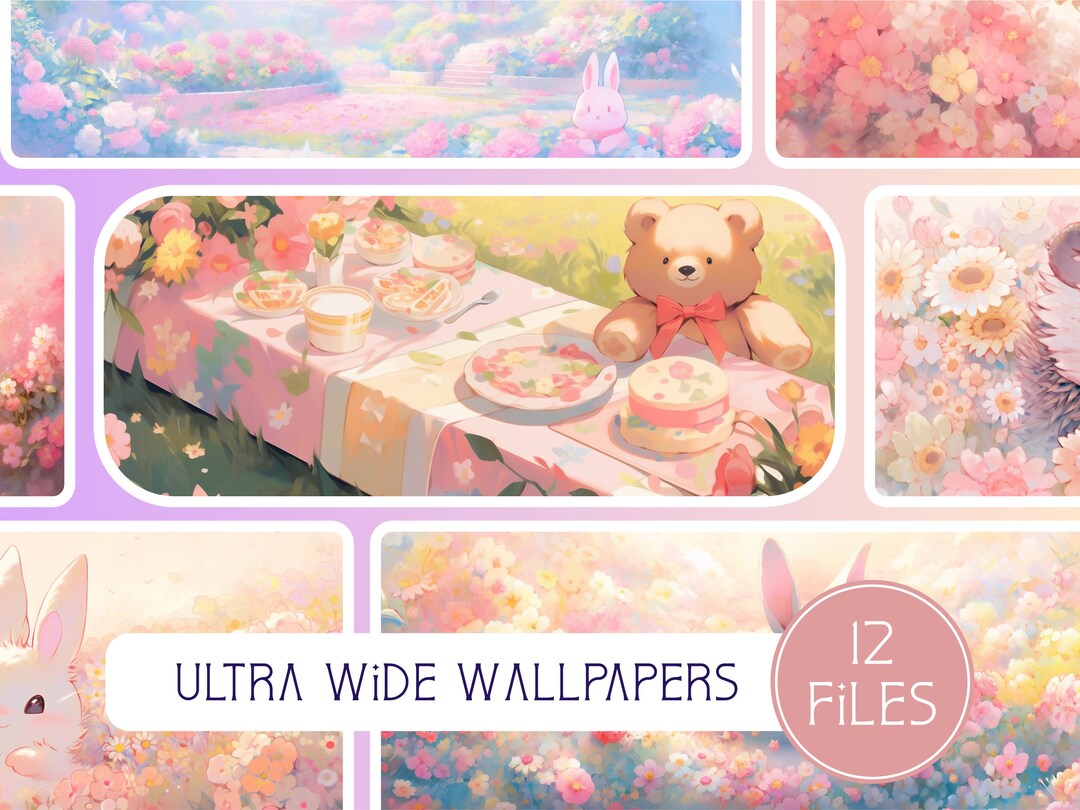 Pink Cuddles Wallpaper Collection, 12 Digital Backgrounds, Commercial ...