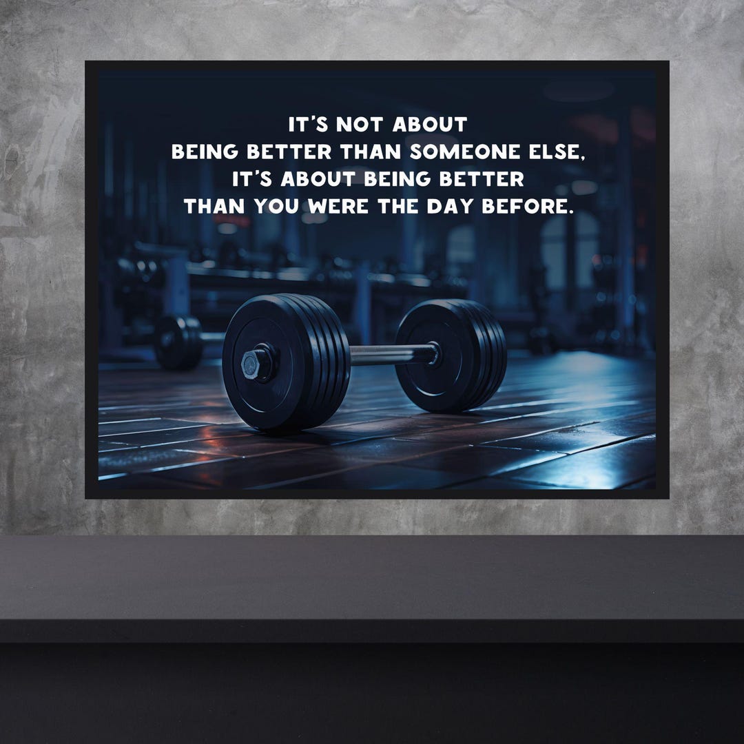 Motivational Poster for Home Gym Decor, Fitness Wall Art, Wellness ...