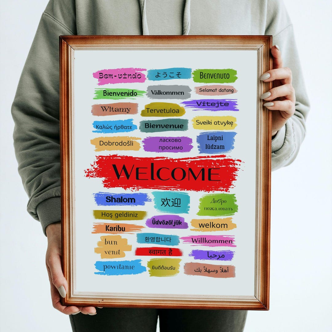 Welcome Poster in Different Languages, Multilingual Welcome Print ...