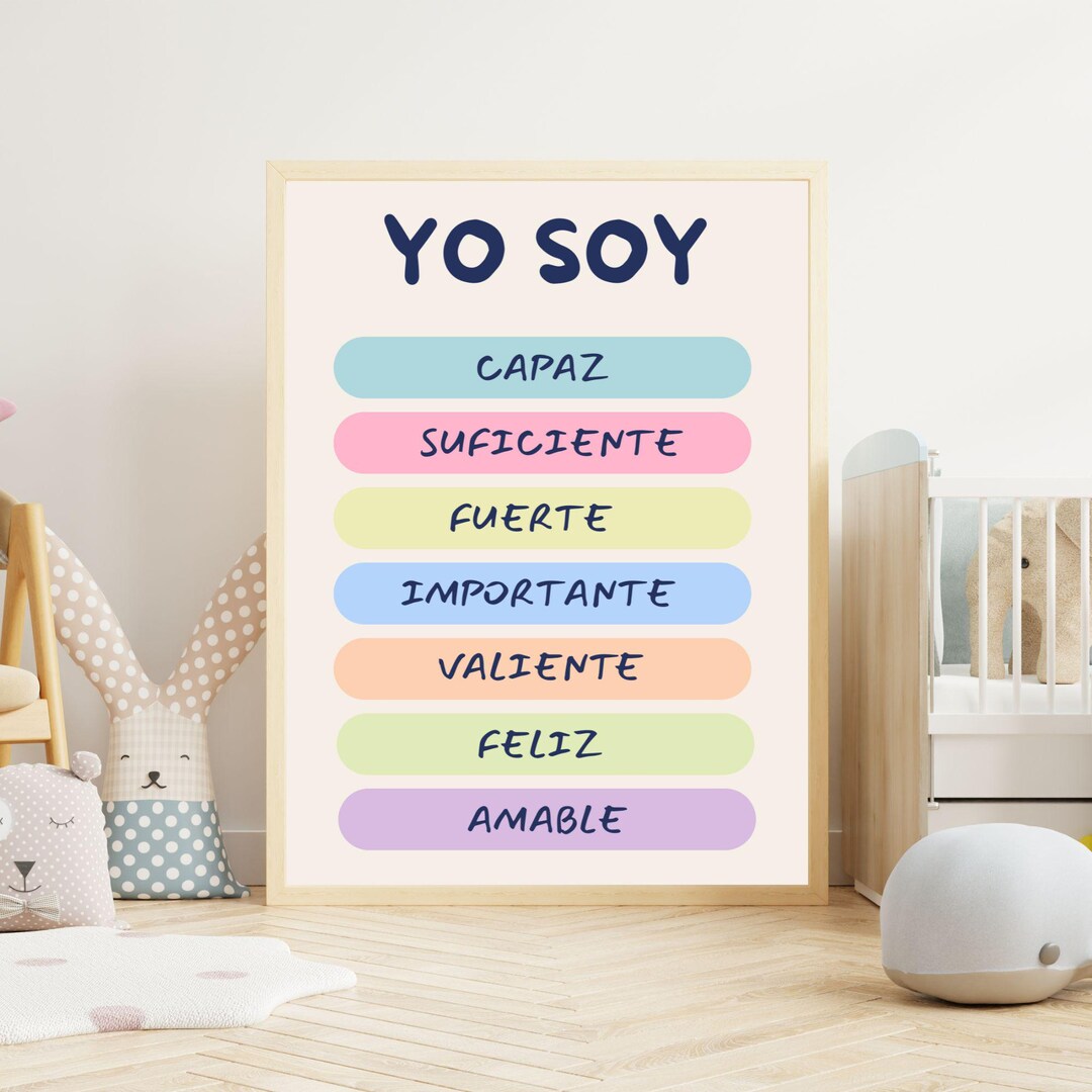 Yo Soy Affirmation Spanish Poster, Printable Positive Words Wall Art ...