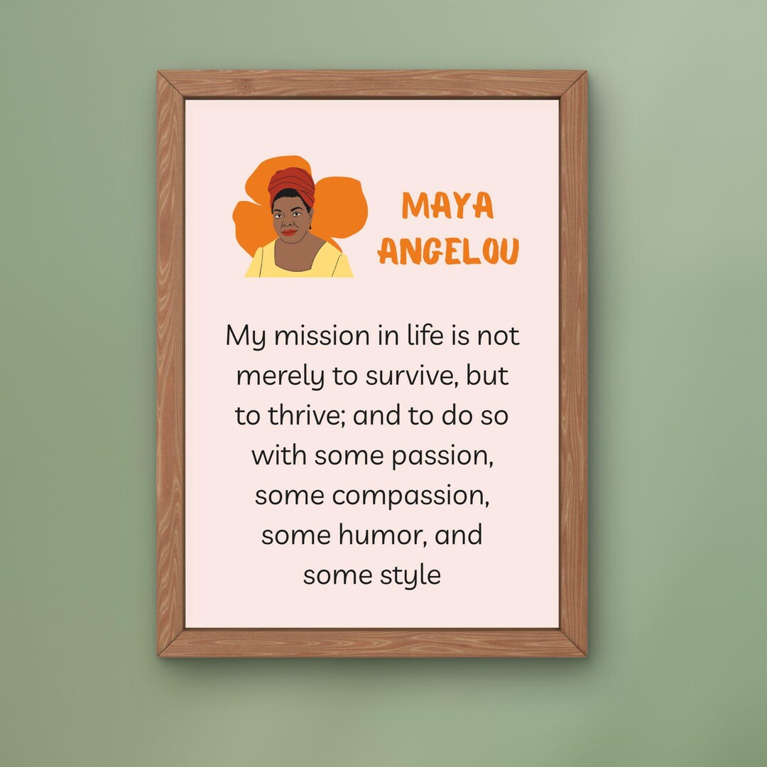 Maya Angelou Quote Print, Inspirational Education Poster, School ...