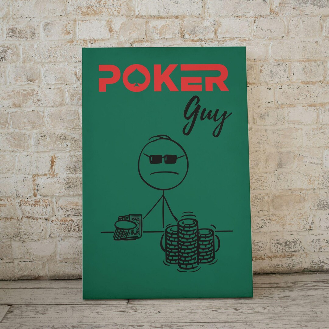 Poker Player Poster, Funny Poker Face Print, Wall Art for the Card Game ...